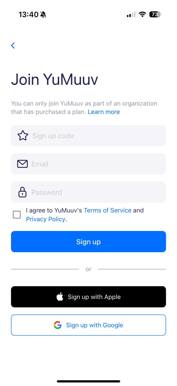 Choose account credentials | Help center | YuMuuv