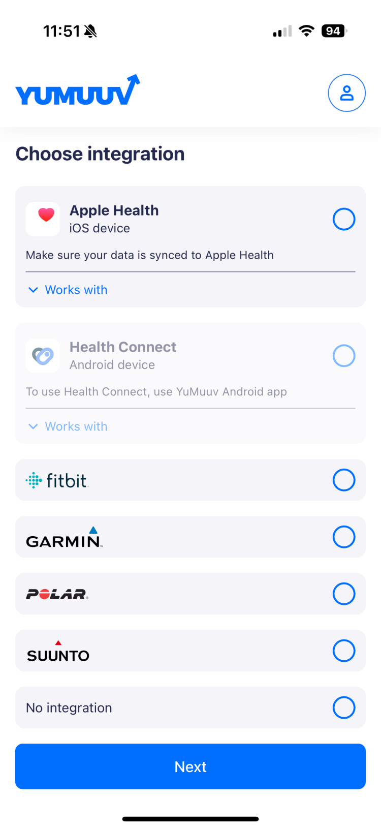 Choose integration | Help center | YuMuuv